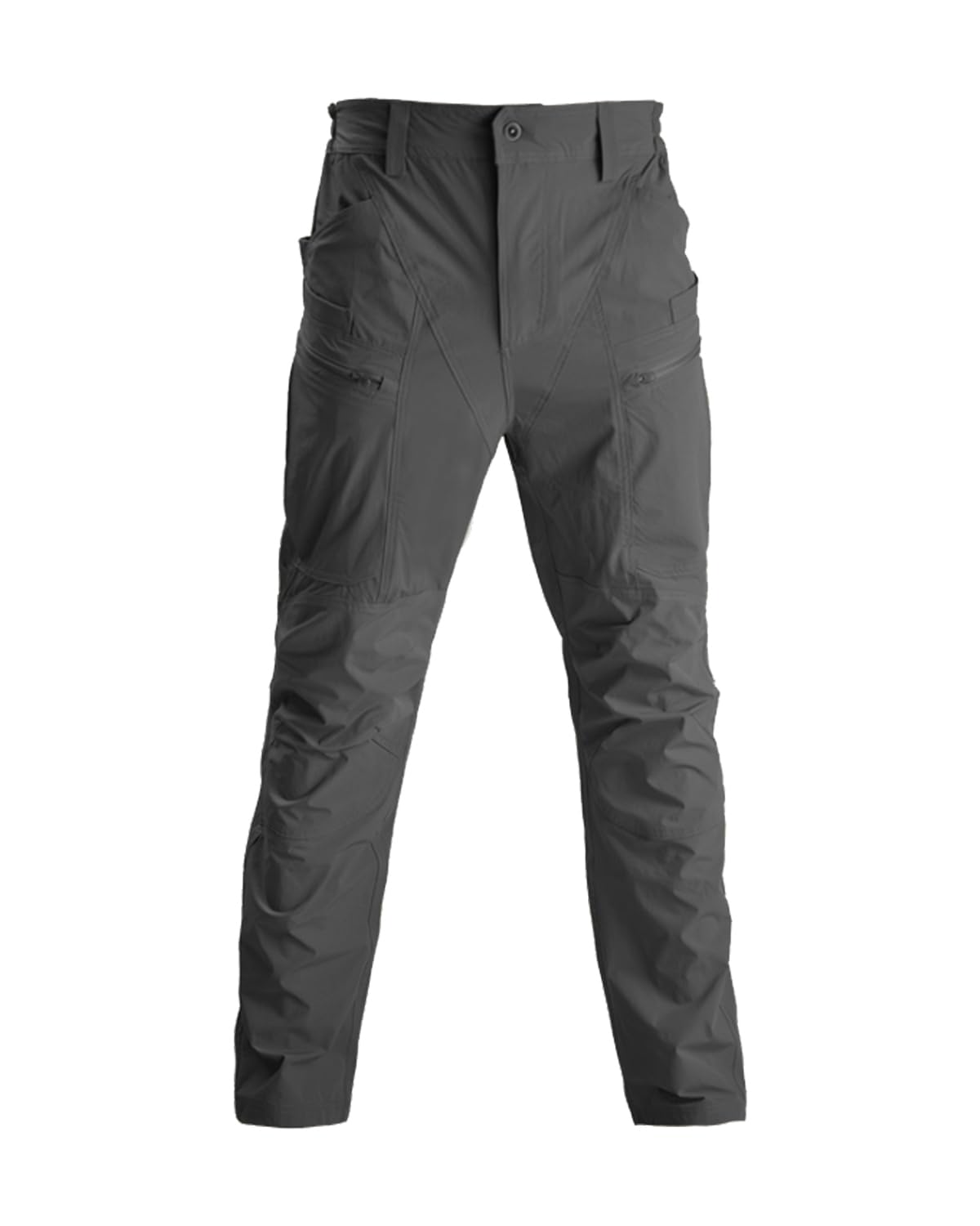 HAN·WILD Men's Tactical Pants Hiking Cargo Pant Lightweight Tear-Resistant Outdoor Combat Military Trousers Gray