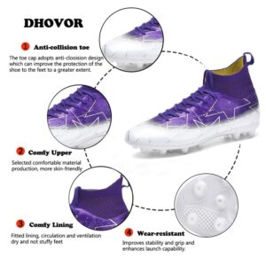 DHOVOR Mens Womens Soccer Cleats Light-Weight Athletics Football Shoes Breathable Turf Futsal Shoes Outdoor and Indoor Soccer Shoes