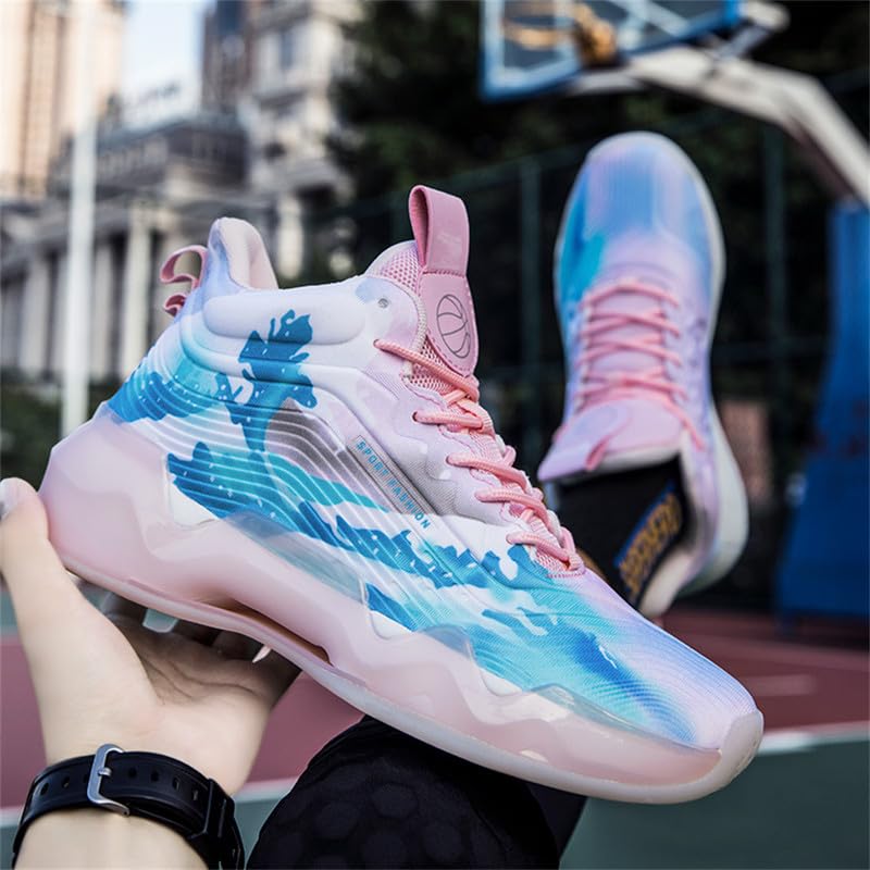 Mikrydco Mens High Top Basketball Shoes for Girls Fahion Breathable Non Slip Outdoor Streetball Sneakers Cushioning Running Tennis Boots Zapatos para Hombres