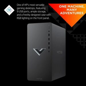 HP 2023 Victus 15L Gaming Desktop PC, AMD 6-Core Ryzen 5600G Processor (Up to 4.4 GHz), 32GB RAM, 2TB SSD, AMD Radeon RX6400, Mouse and Keyboard, Win 11 Home, Mica Silver, with HDMI Accessory