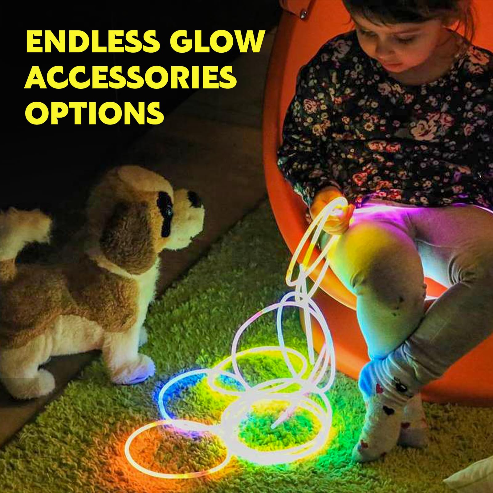 AZEN 100 Pcs Glow Sticks Bulk, 8 Inch Glow in the Dark Party Supplies Pack, Neon Party Favors Decorations Glow Necklaces and Glow Bracelets for Kids