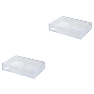 zerodeko 2 pcs kitchen soap holder soap boxes soapbox soap holder case soap cases soap draining tray soap storage container soap dish soap draining dish soap tray drain rack drain tray