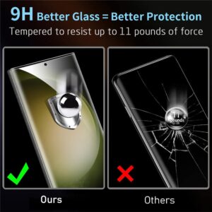 Arshek 3 Pack Galaxy S23 Ultra Screen Protector, HD Clear Tempered Glass, Fingerprint Unlock, 3D Curved, Scratch Resistant, Bubble-Free for Samsung Galaxy S23 Ultra 5G Glass Screen Protector