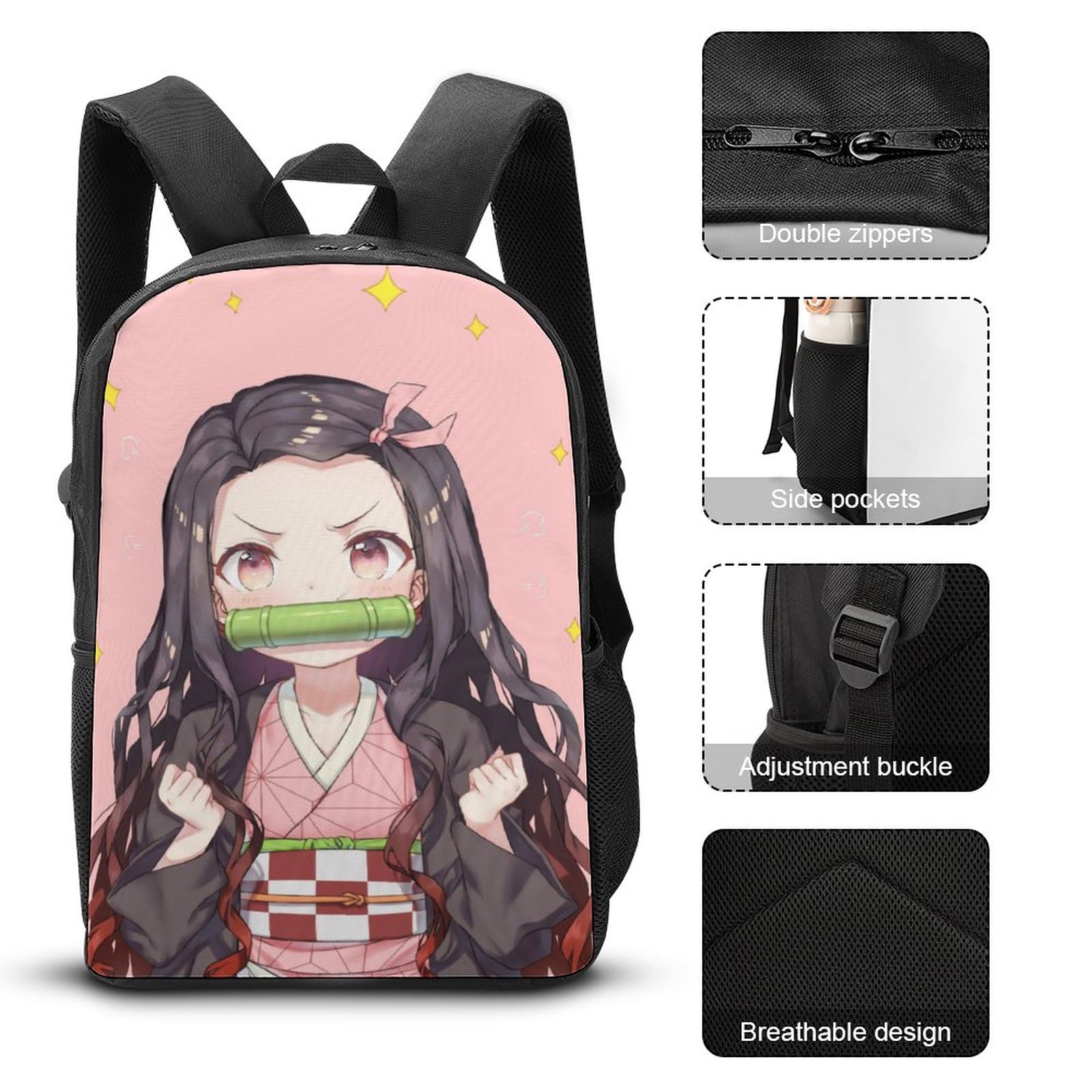 Yofuieh 17 Inch Anime Theme Backpack Travel Outdoor Large Capacity Laptop Bag