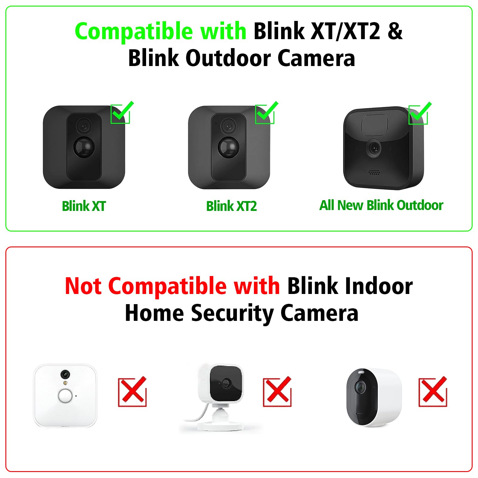 Solar Panels for Blink Outdoor Camera,2W Solar Panel Compatible with Blink XT/XT2 Outdoor Camera & SimpliSafe Camera,IP66 Waterproof Solar Panel for Blink Camera with 9.84Ft Charging Cable (1 Pack)