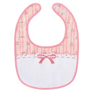 littleforbig cotton waterproof babydoll printed pink floral adult bib with adjustable velcro closure