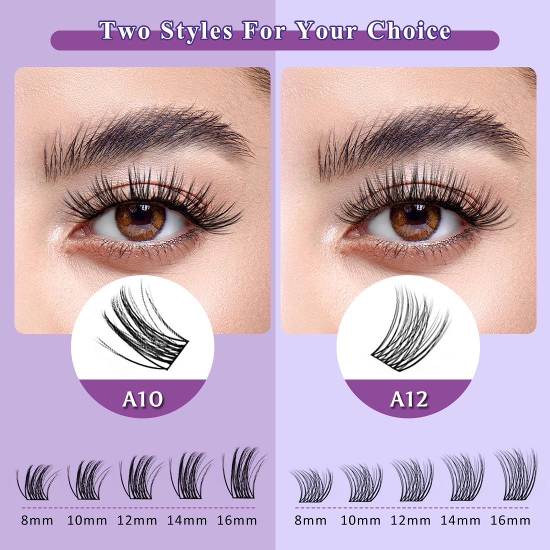 DIY Lash Extension Kit 196 Pcs Lash Clusters with Lash Bond and Seal and Lash Applicator Tool for Self Application at Home D Curl Individual Lashes Cluster Eyelash Extension Kit 8-16mm Mix