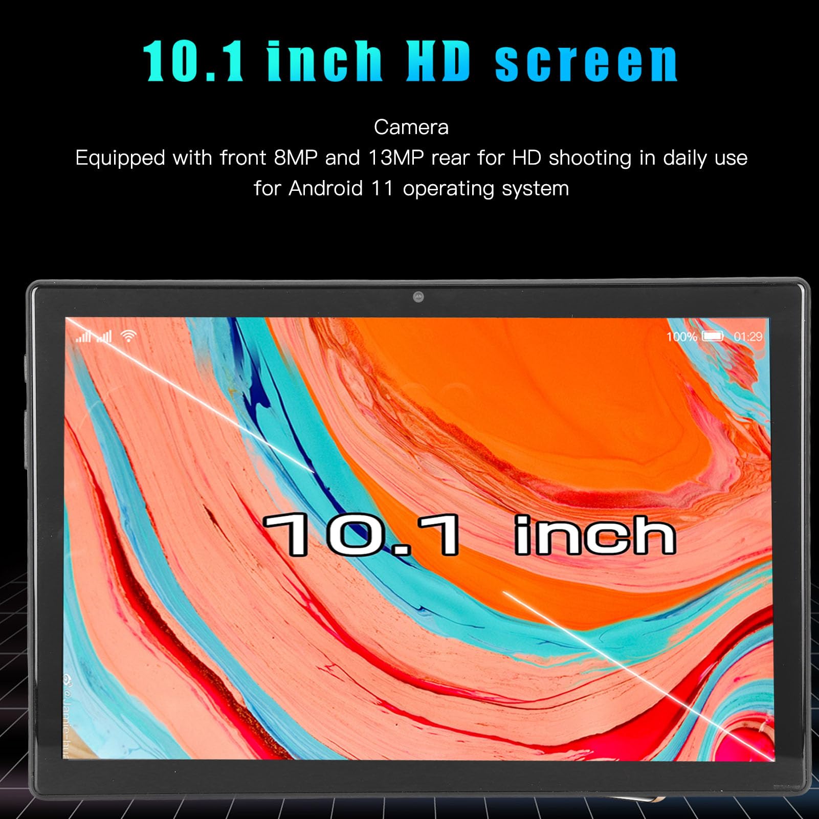 Yoidesu 4G LTE Tablet, 10.1 Inch Android 11 Tablet, 8GB ROM 128GB ROM, 8800mAh Battery, 3200x1440 IPS HD Touchscreen 8MP+13MP Camera, Bluetooth,WiFi (Gray)