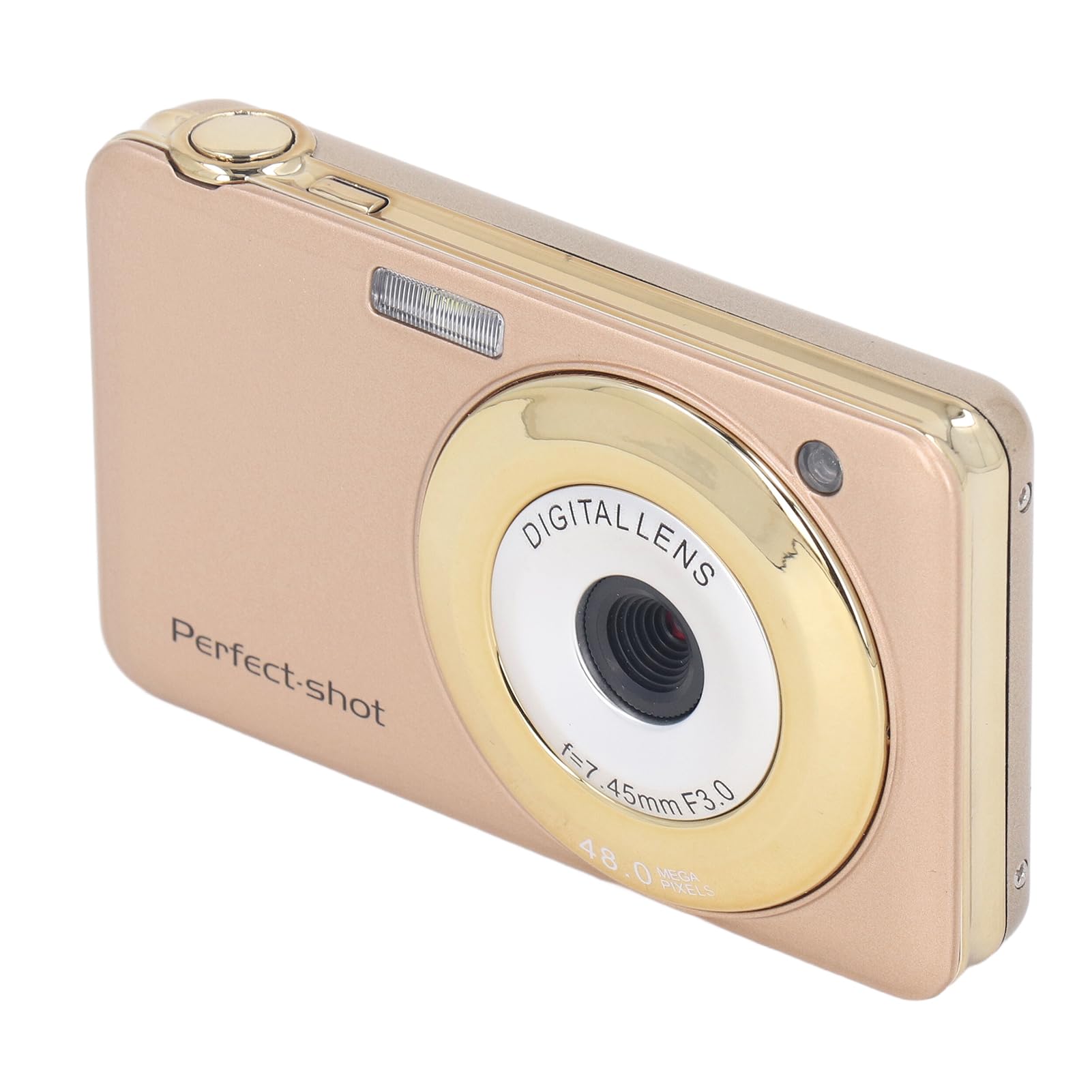 Digital Camera, 2.7in 48MP 8X Digital Zoom Point and Shoot Camera, Video Camera with Anti Shake Vlogging Camera for Night, Portrait, etc (Gold)