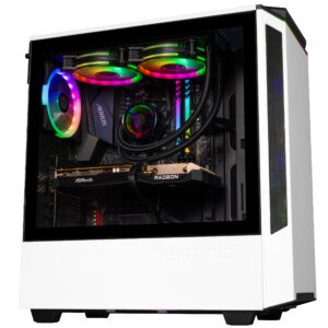 periphio nova prebuilt gaming pc - liquid cooled pc | amd ryzen 5 5600x cpu (4.6ghz turbo) | radeon rx 6600 gpu (8gb) | 1tb nvme ssd m.2 | 16gb ddr4 ram | gaming desktop computer | wifi + bt