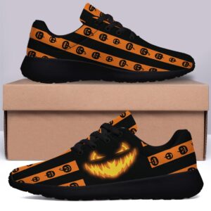 Halloween Pumpkin Shoes for Men Women Running Sneakers Breathable Casual Sport Tennis Shoes Black Size 11.5