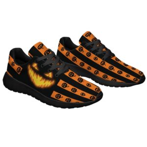 Halloween Pumpkin Shoes for Men Women Running Sneakers Breathable Casual Sport Tennis Shoes Black Size 11.5