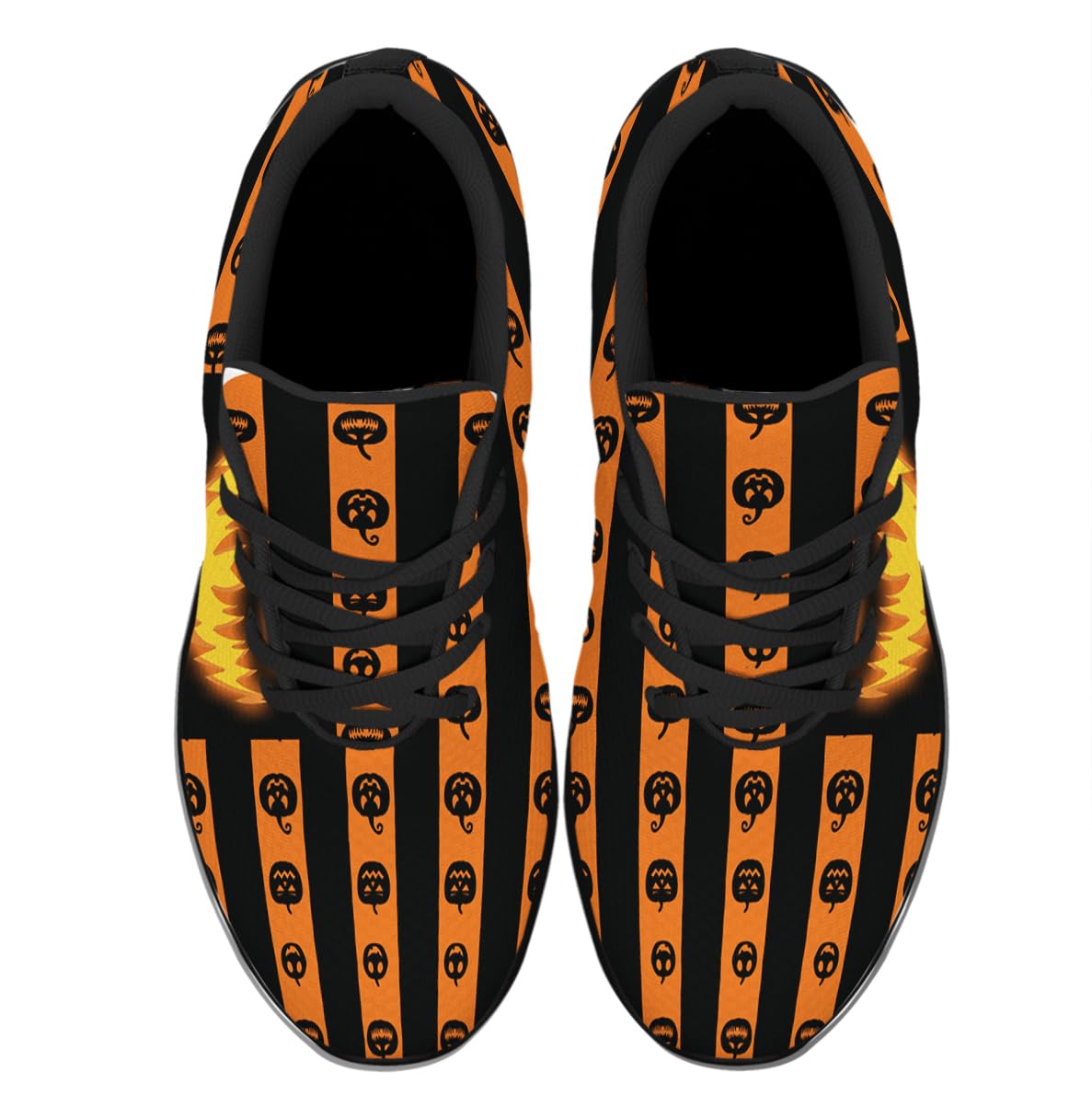 Halloween Pumpkin Shoes for Men Women Running Sneakers Breathable Casual Sport Tennis Shoes Black Size 11.5