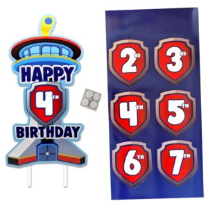 Custom Age Birthday Cake Topper for Patrol Boys and Girls Party Decorations