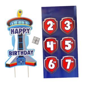 Custom Age Birthday Cake Topper for Patrol Boys and Girls Party Decorations