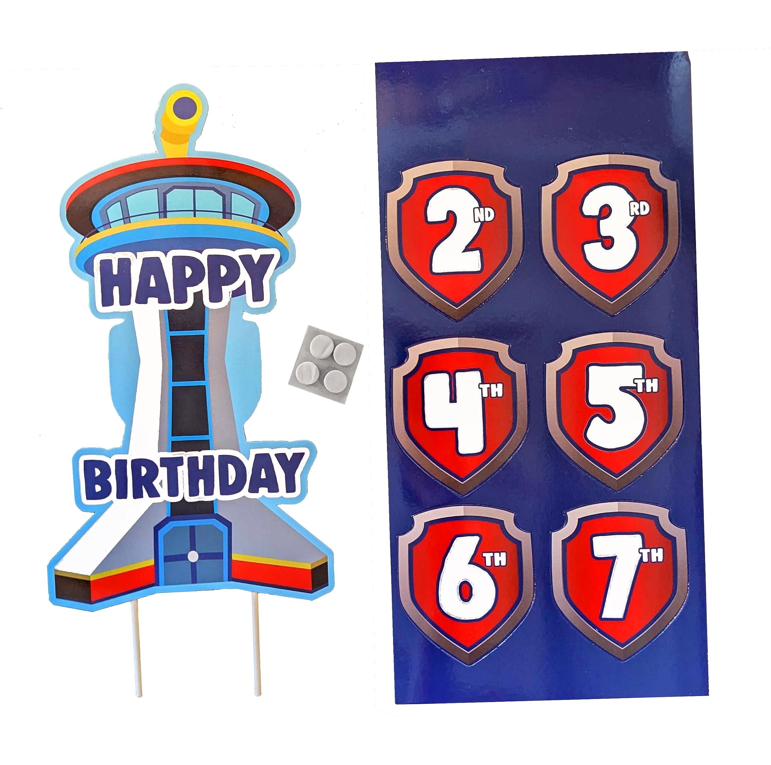 Custom Age Birthday Cake Topper for Patrol Boys and Girls Party Decorations