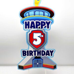 Custom Age Birthday Cake Topper for Patrol Boys and Girls Party Decorations