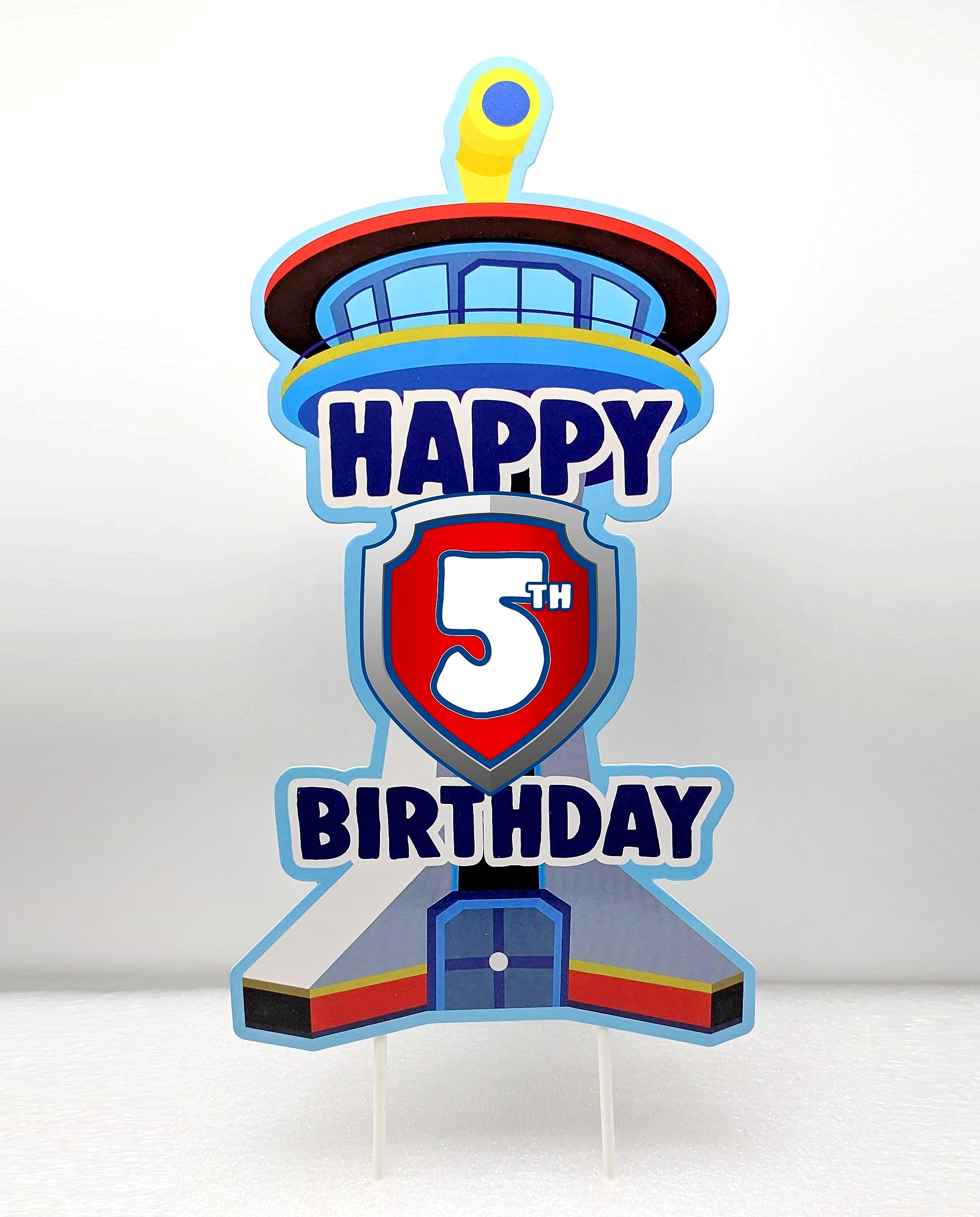 Custom Age Birthday Cake Topper for Patrol Boys and Girls Party Decorations