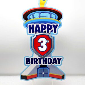 Custom Age Birthday Cake Topper for Patrol Boys and Girls Party Decorations