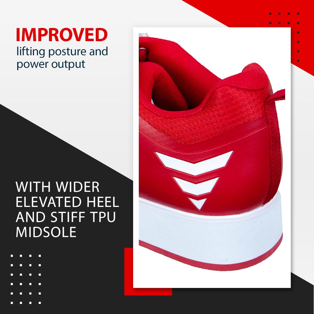 CORE Weightlifting Shoes - Squat Shoes for Men and Women – Weight Lifting Shoes for Powerlifting, Deadlifting & Crossfit - Strap and Lace-Up Gym Shoes – Non-Slip Olympic Lifting Shoes with 1.2" Heels