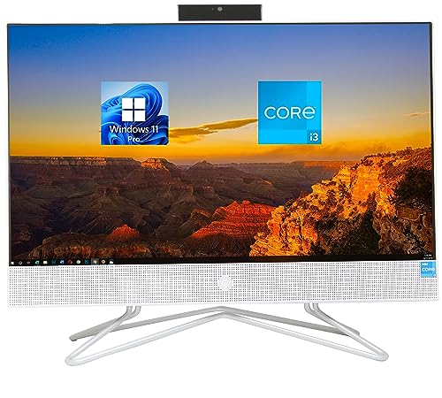 HP 200 G4 21.5" FHD All-in-One Desktop Computer, Intel i3-1215U 6-Core, 16GB RAM, 1TB NVMe SSD, WiFi, Bluetooth, Webcam, HDMI, Windows 11 Pro, White AIO