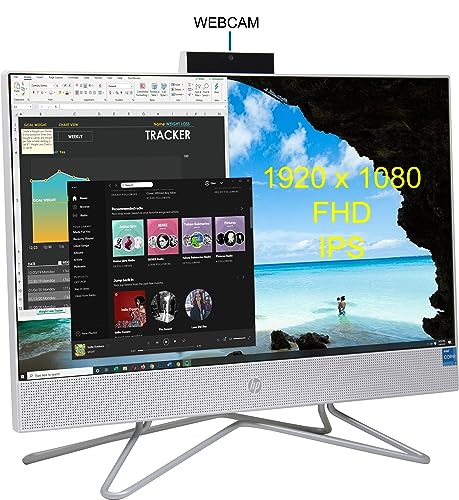 HP 200 G4 21.5" FHD All-in-One Desktop Computer, Intel i3-1215U 6-Core, 16GB RAM, 1TB NVMe SSD, WiFi, Bluetooth, Webcam, HDMI, Windows 11 Pro, White AIO