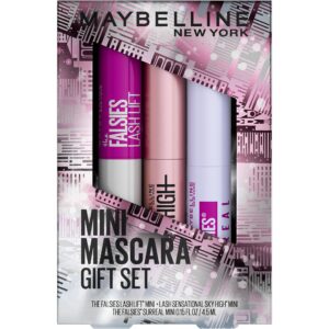 maybelline mini mascara set - includes falsies, sky high & lash lift mascaras in blackest black, 1 mini makeup set