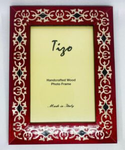 tizo 4" x 6" red marakesh wooden frame, made in italy…