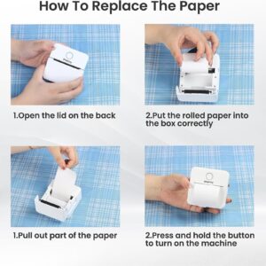 Print Pod Wireless Bluetooth Sticker Thermal Fast Printer, Inkless Pocket Printer for DIY Scrapbook with 5 Rolls Printing Paper (White)