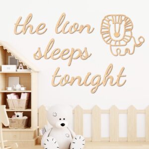 barydat 5 pcs jungle animal woodland nursery wall decor the lion sleeps tonight wall decor safari animal wall decor for nursery baby kids boys girls playroom bedroom