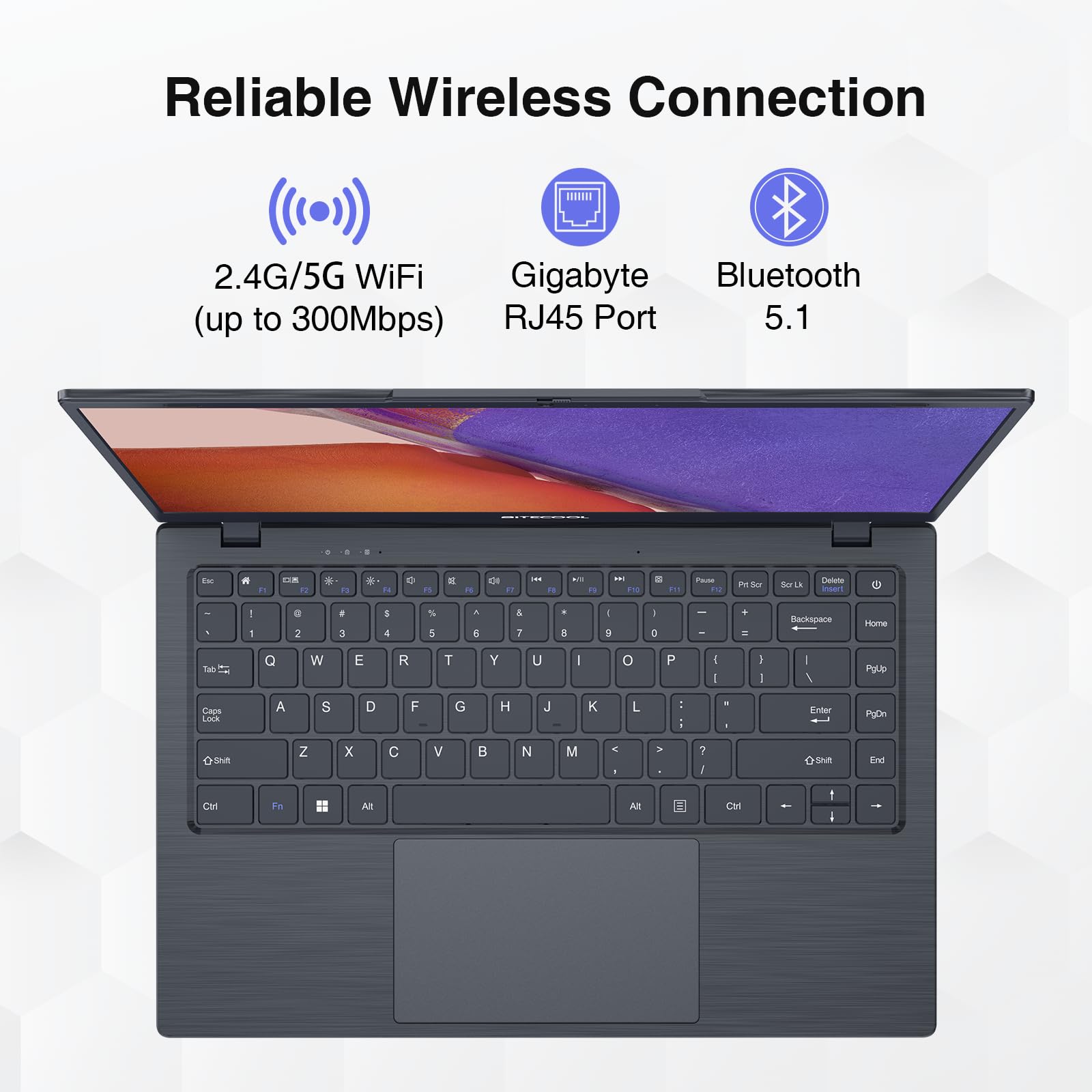 BiTECOOL 14-inch Windows 11 Laptop Computer, 8GB RAM 256GB SSD Laptop, Intel Celeron J4005 Dual Core up to 2.7GHz, FHD IPS Display, 2.4G/5G WiFi, BT5.1, Webcam, Lightweight and Portable