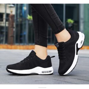 Dhaey Musabela Orthopedic Sneakers for Women,Air Cushion Mesh Breathable Sneaker Shoes,Women Orthopedic Meshair Cushion Slip-On Platform Sneakers (B-Black,10)