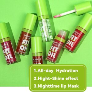 4 Colors Lip Oil Lip Glaze,Fat Lip Oil Big Brush Head Hydrating Lip Glow Oil,Shiny Transparent Lip Gloss Plumping,Long Lasting Nourishing Non-sticky Fresh Clear Smooth Lip Care-A