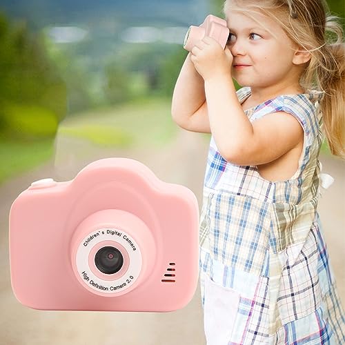 Rechargeable Camera, Single Lens Video Digital Camera 2 Inch IPS Screen Multiple Filters for Birthday Gift (Pink)