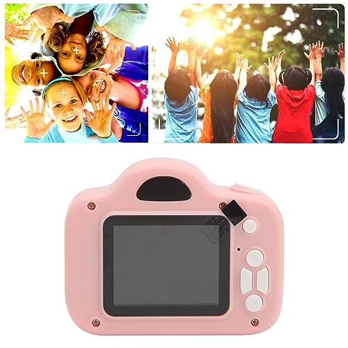 Rechargeable Camera, Single Lens Video Digital Camera 2 Inch IPS Screen Multiple Filters for Birthday Gift (Pink)