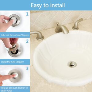 Fits Any 1.25” to 1.65” Wide tub Drain Stainless Steel Sink Cover, pop-up Universal Odor Resistant Sink Drain with Silicone Gasket, and Shower Cap with Anti Clogging Filter (lvzui-nebxazw-2)