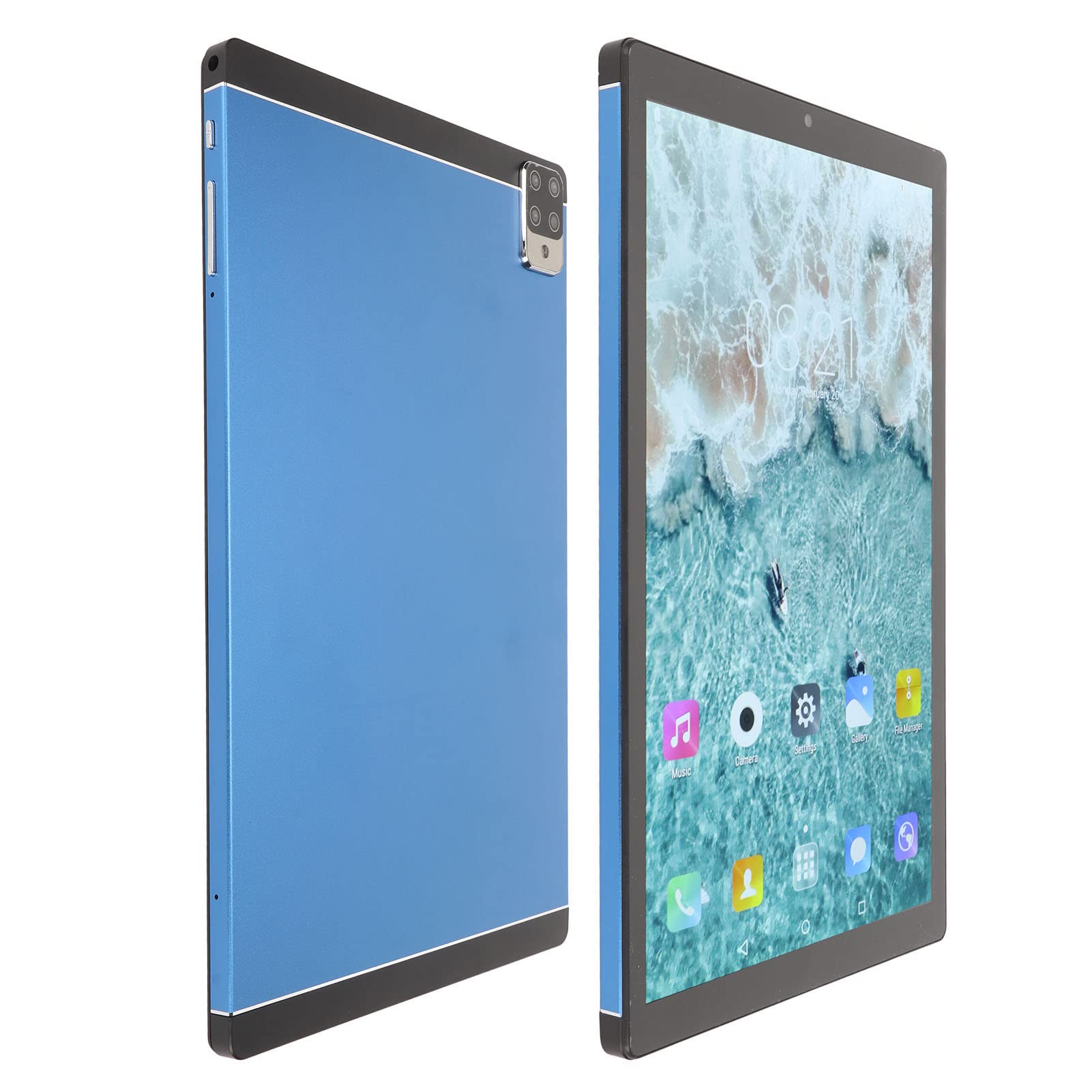 Haofy Blue Tablet 10.1 Inch 5800 MAh Dual Camera 2.4GHz 5GHz WiFi 3 Card Slots HD Tablet for Study (US Plug)