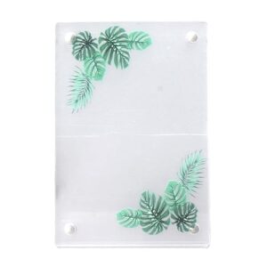 haofy desktop picture frame, acrylic sturdy picture frame simple cleaning decorative for movie ticket (monstera leaves)