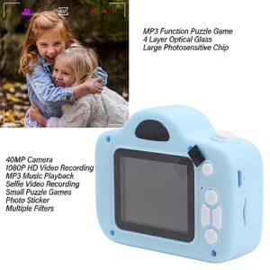 Rechargeable Camera, Single Lens Video Digital Camera 2 Inch IPS Screen Multiple Filters for Birthday Gift (Blue)