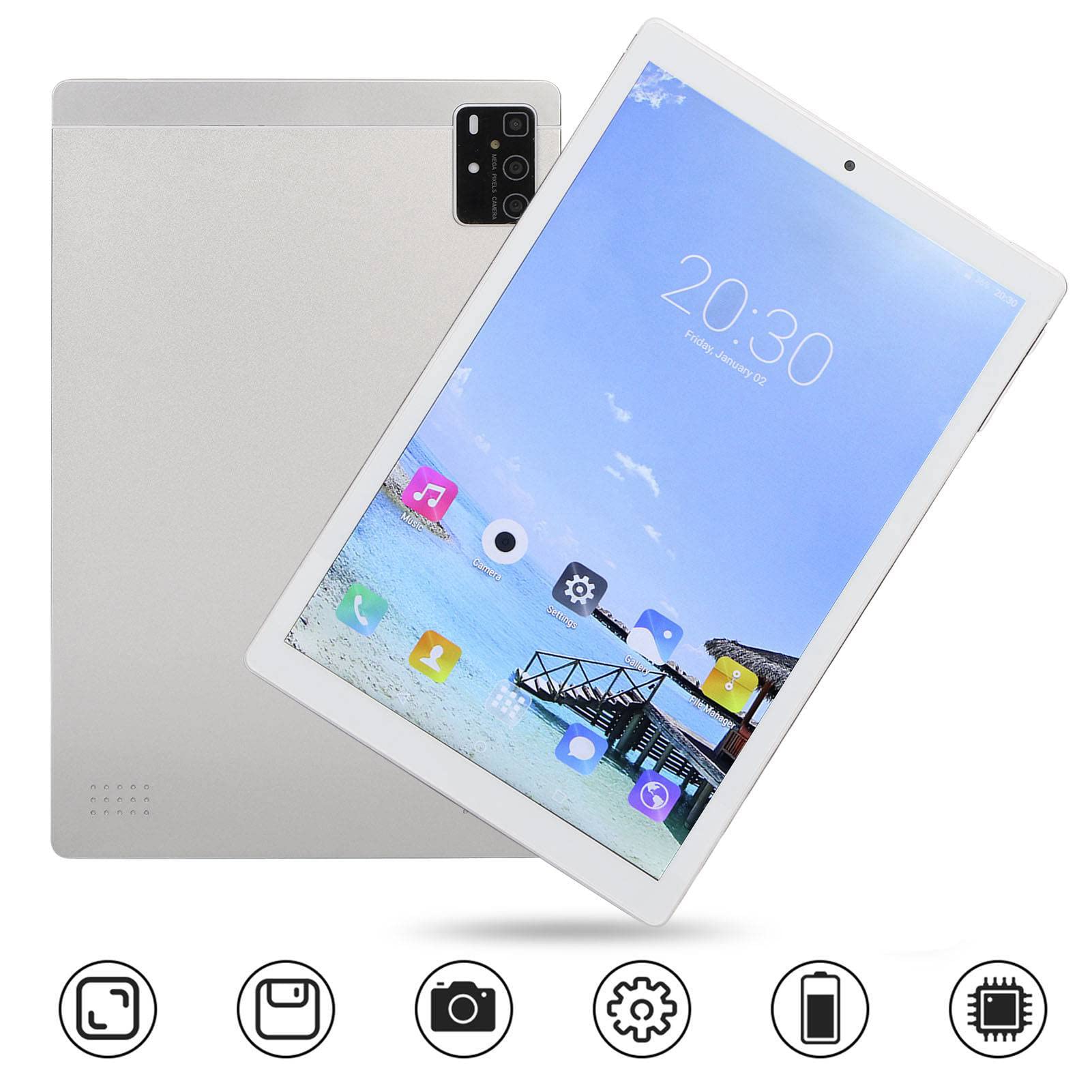 Haofy Tablet PC, Dual Speakers Dual Camera 100‑240V 10-inch Tablet for Students (US Plug)