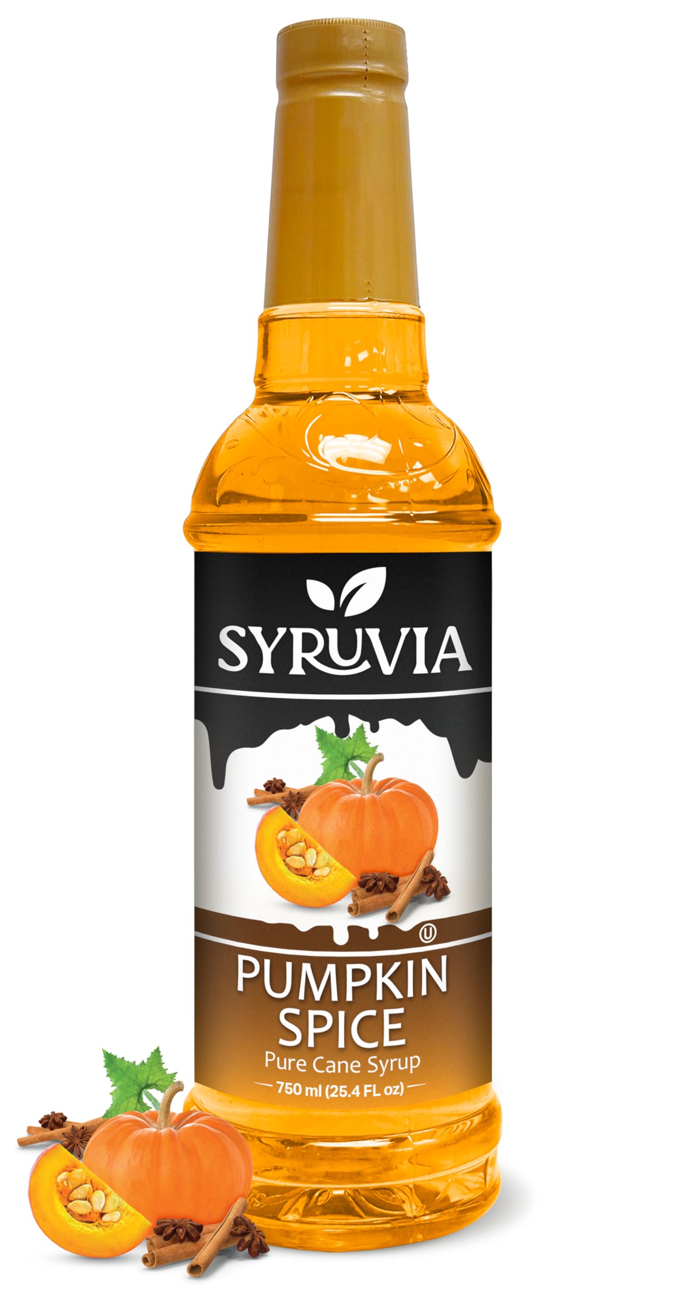 Syruvia Pumpkin Spice Syrup for Coffee 25.4 Ounces Pumpkin Spice Flavored Coffee Syrup