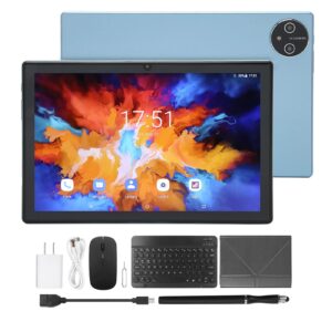 Haofy 10.1 Inch Tablet, US Plug 100‑240V RGB Keyboard 2 in 1 Tablet PC 8800mAh MT6755 Octa Core 4G LTE for Entertainment (Blue)