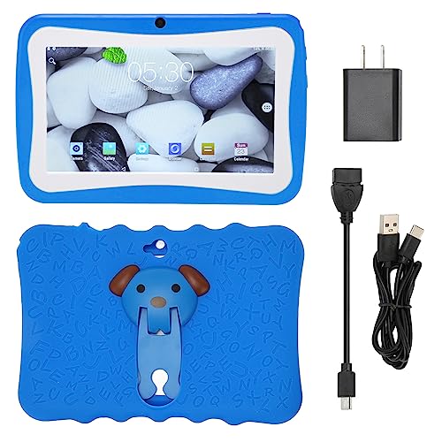 Haofy Kids Tablet, US Plug 100‑240V 4GB 32GB 4 Core 7 Inch 5.0 Toddler Tablet for Girls for Android 8.0 (Blue)