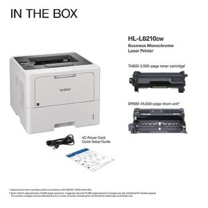 Brother HL-L6210DW Business Monochrome Laser Printer with Large Paper Capacity, Wireless and Gigabit Ethernet Networking, Low-Cost Printing, Advanced Security Features and Mobile Printing