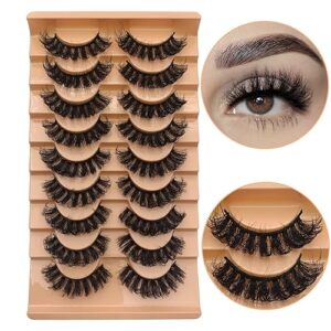 lashes mink false eyelashes natural look wispy eye lashes 20mm fake eyelashes d curl strip lashes 9 pairs pack