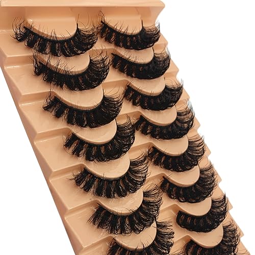 Lashes Mink False Eyelashes Natural Look Wispy Eye Lashes 20MM Fake Eyelashes D Curl Strip Lashes 9 Pairs Pack