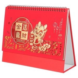 abaodam 2024 desk calendar decor calendar desk monthly calendar daily use standing calendar freestanding calendar table calendar ornament desk calender small calendar desktop paper office