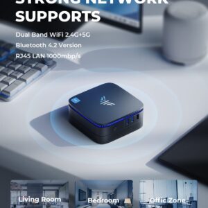 KAMRUI AK1PLUS Mini PC with Intel Alder Lake N95(up to 3.4 GHz), 16GB DDR4 RAM 1TB M.2 NVME SSD Small Desktop Computers, Micro Computer Towers Support 4K UHD for Business Office Industrial IOT Home