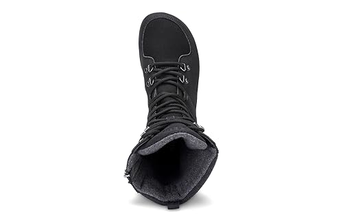 Xero Shoes Women's Mika Boots — Winter & Snow Boots for Women, Barefoot Shoes, Zero Drop Heel, Cold-Weather Waterproof Boots — Black, Size 9