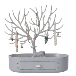 Deer Antler Jewelry Organizer & Holder - The Perfect Ideal Simple Solution Tray and Drawer for Storage and Organization of Necklaces, Rings, Bracelets, Watches & Earrings.